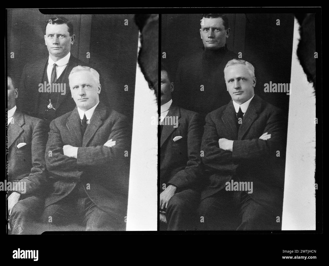 Men; inscribed 'Miss Thompson' Nitrate negatives, gelatin silver ...