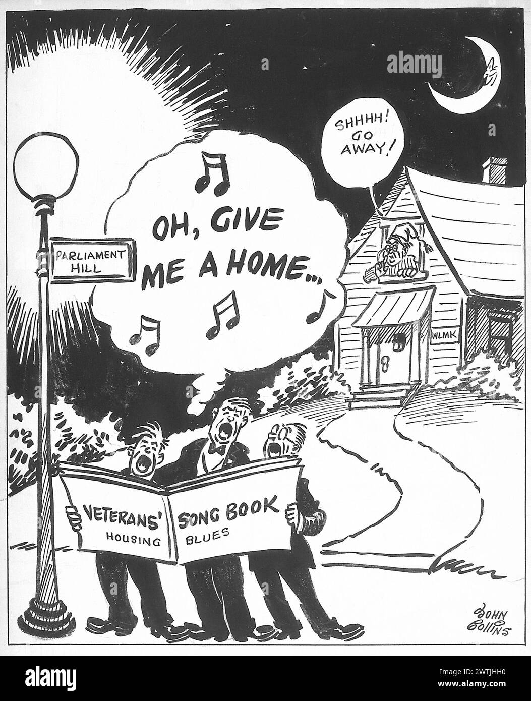 Cartoon - The Melody Lingers On. John Collins (1917-2007 Stock Photo ...