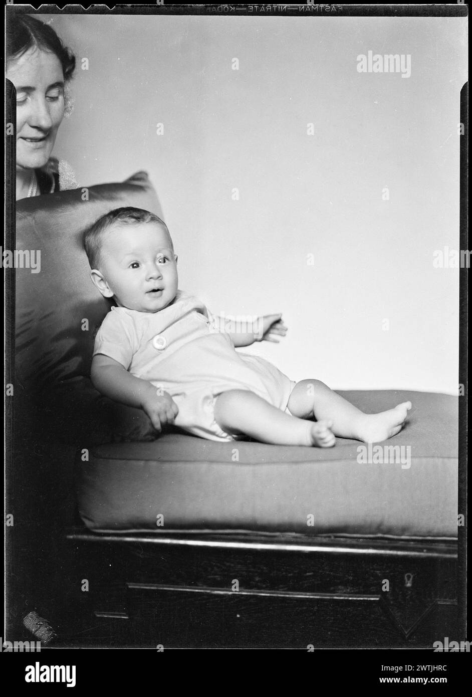 Baby and woman; inscribed 'Mrs Younger' Nitrate negatives, gelatin ...