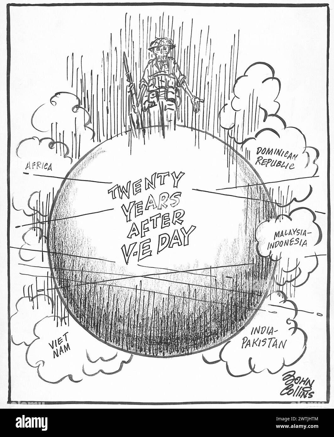 Cartoon - "What Happened to Our Cease-Fire ?". John Collins (1917-2007 ...