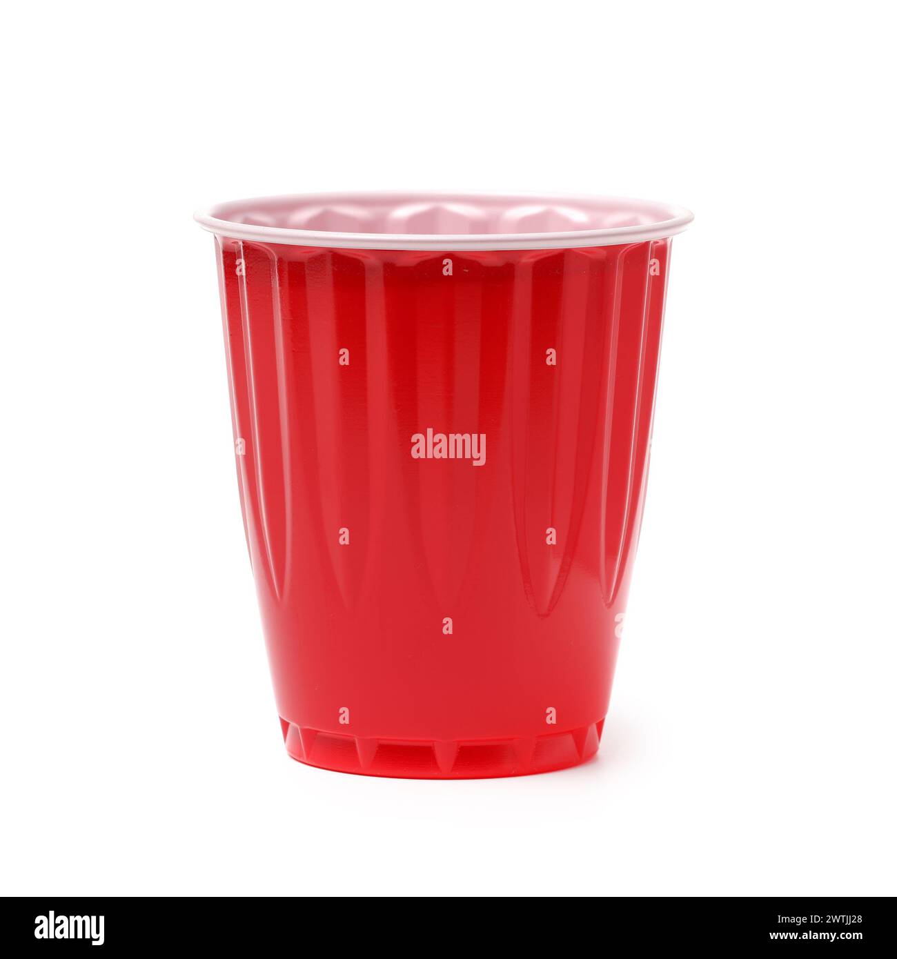 Red Plastic Cup isolated on white background Stock Photo - Alamy
