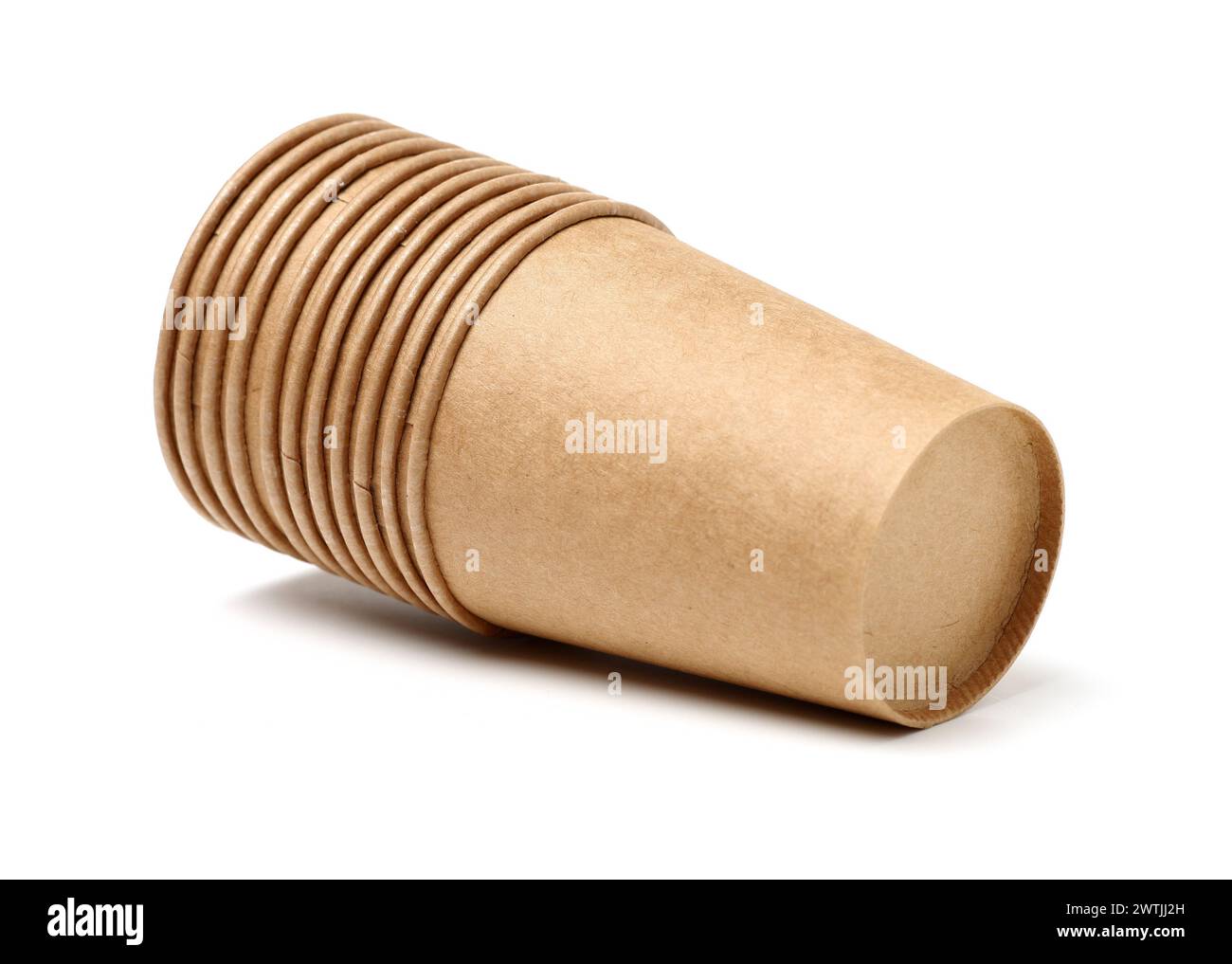 brown paper parchment coffee cups on white background Stock Photo - Alamy
