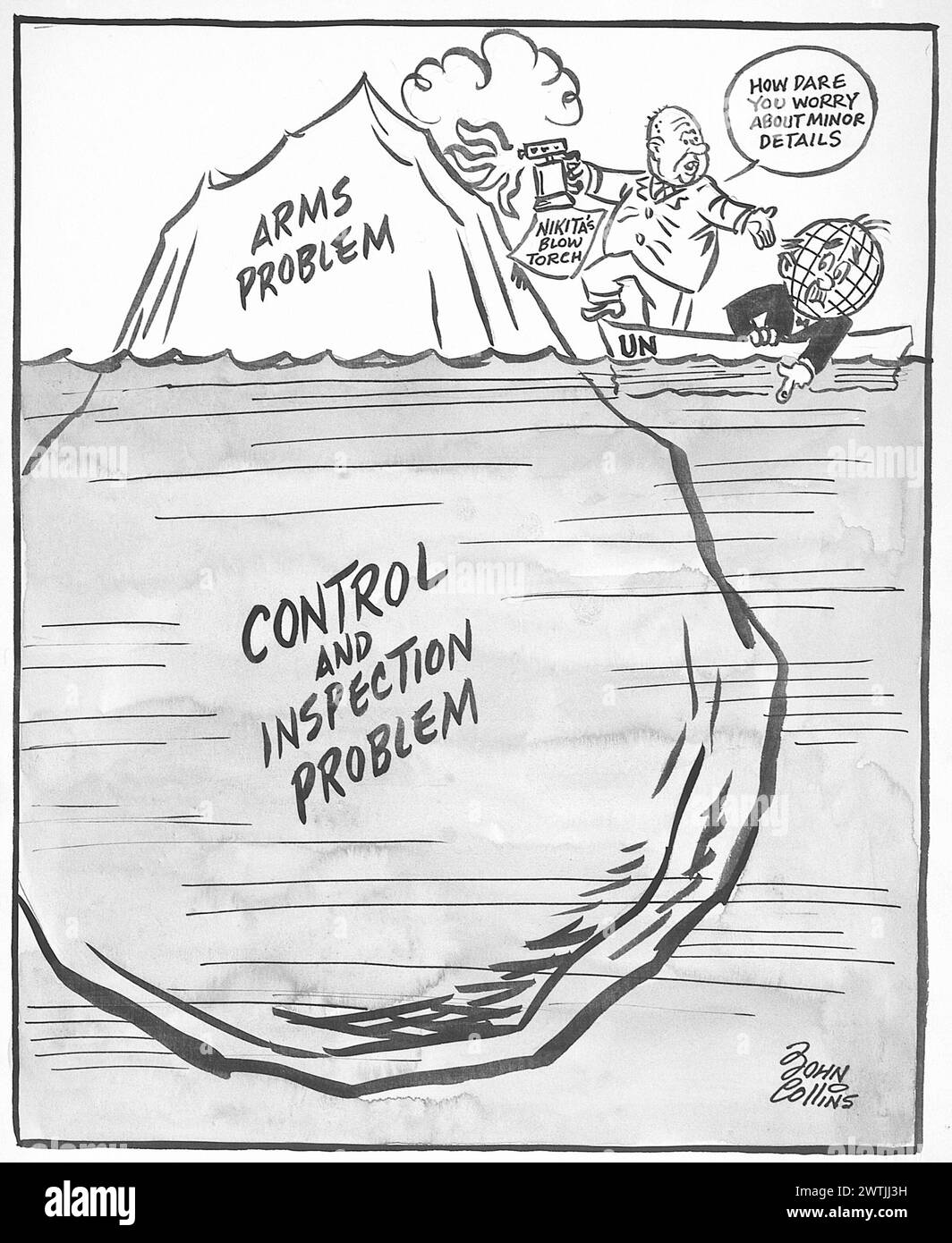 Cartoon - Melting the Cold War Iceberg. John Collins (1917-2007 Stock ...