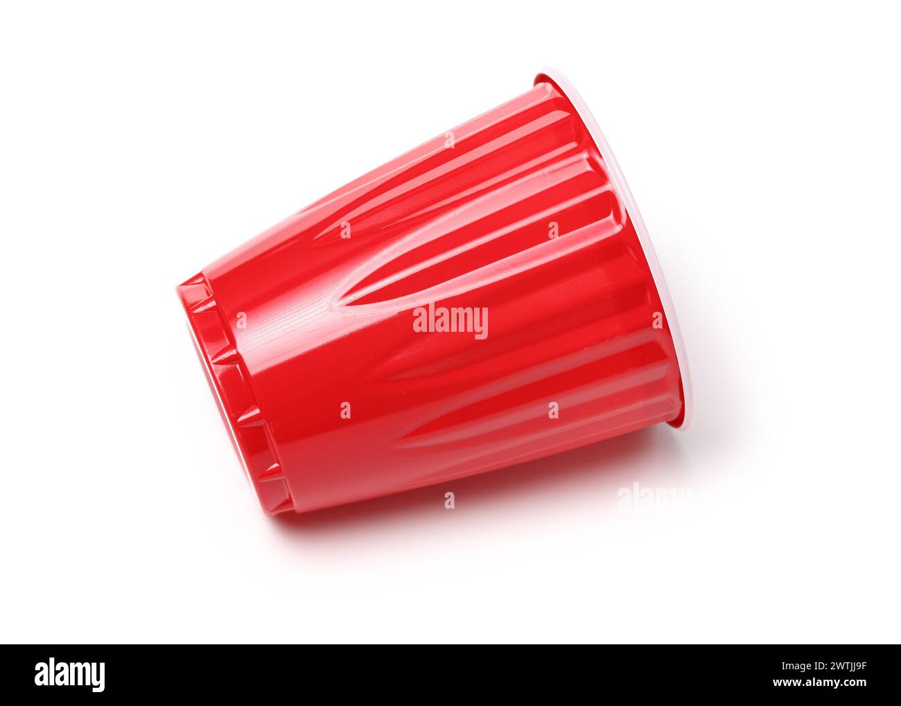 Red Plastic Cup isolated on white background Stock Photo - Alamy