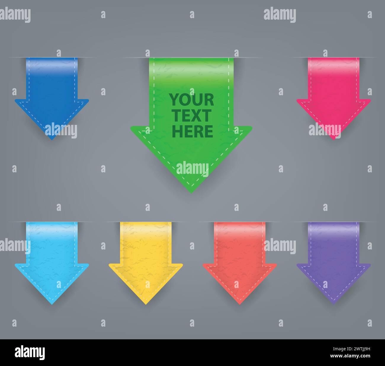 Glossy Arrow Ribbon Colored Set, Vector Illustration Stock Vector Image ...