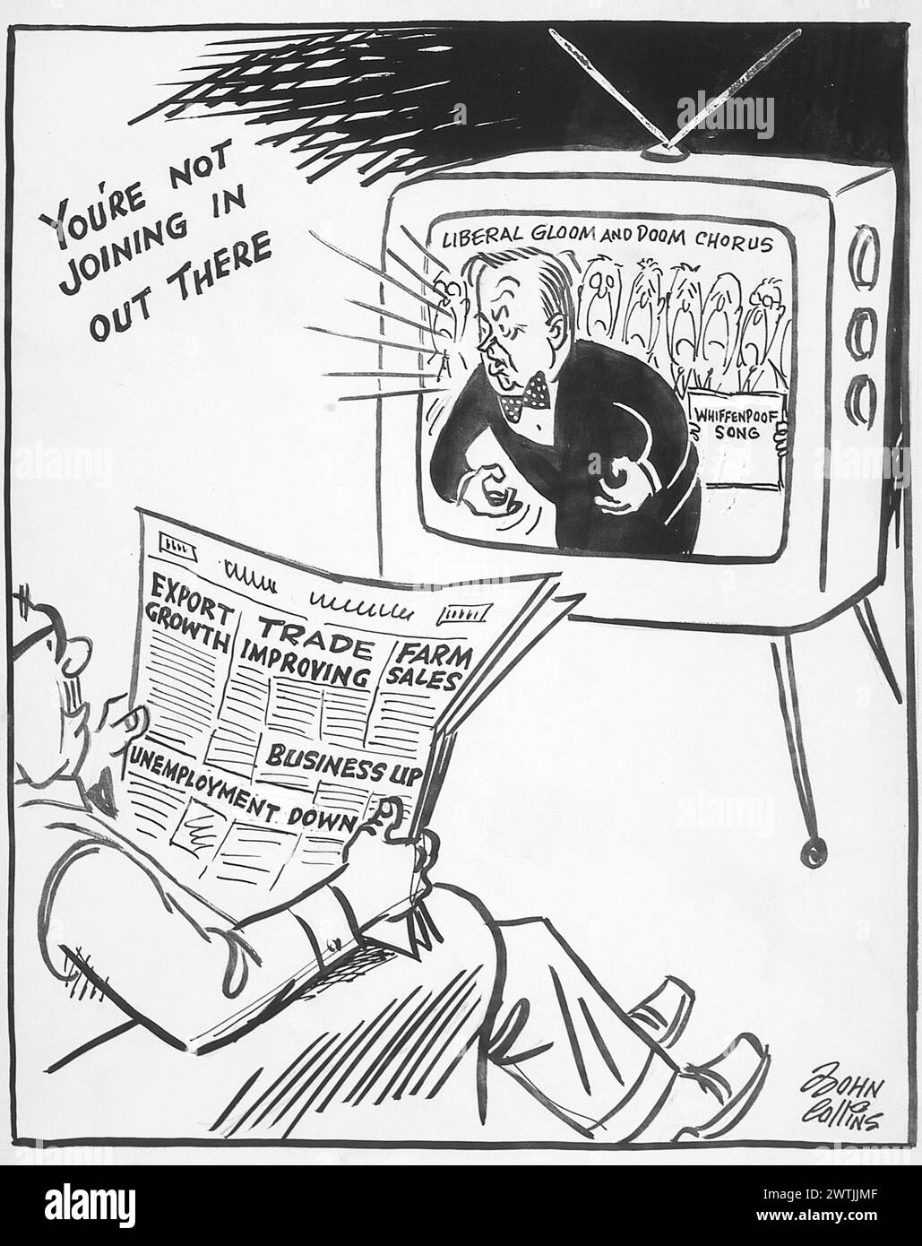 Cartoon - Sing Along with Mike. John Collins (1917-2007 Stock Photo - Alamy