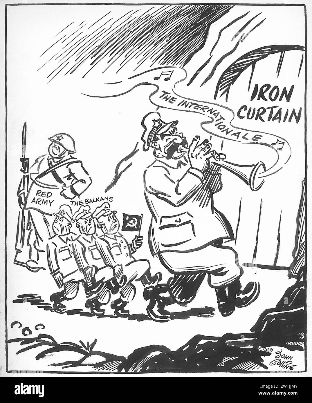 Cartoon - The Pied Piper. John Collins (1917-2007 Stock Photo - Alamy