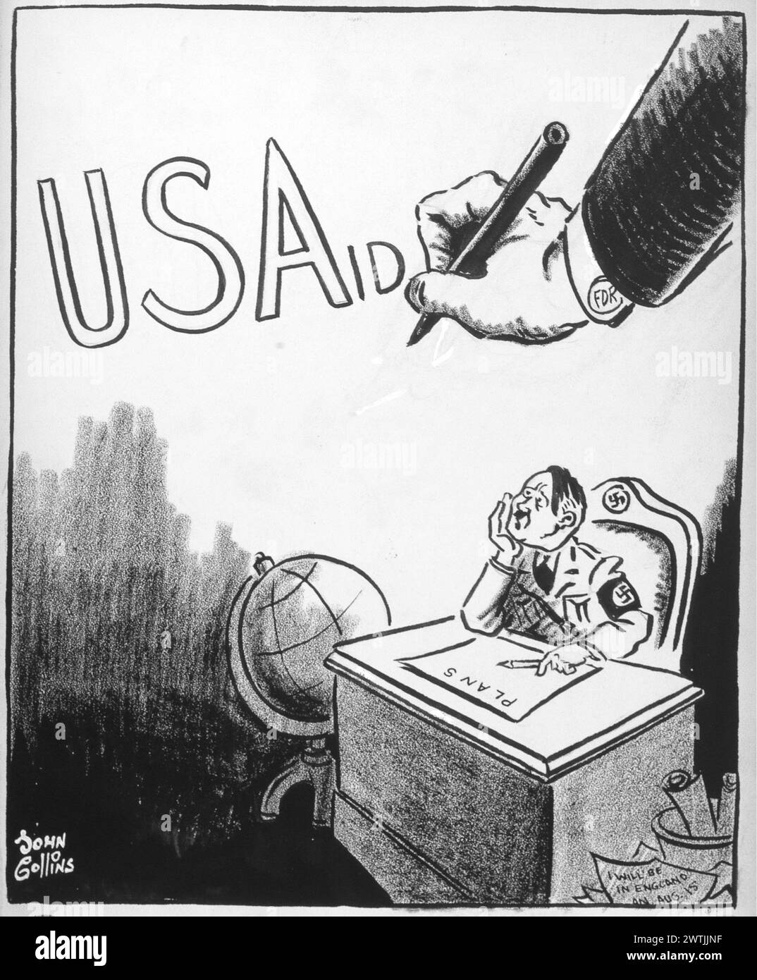 Cartoon - The Handwriting on the Wall. John Collins (1917-2007 Stock ...