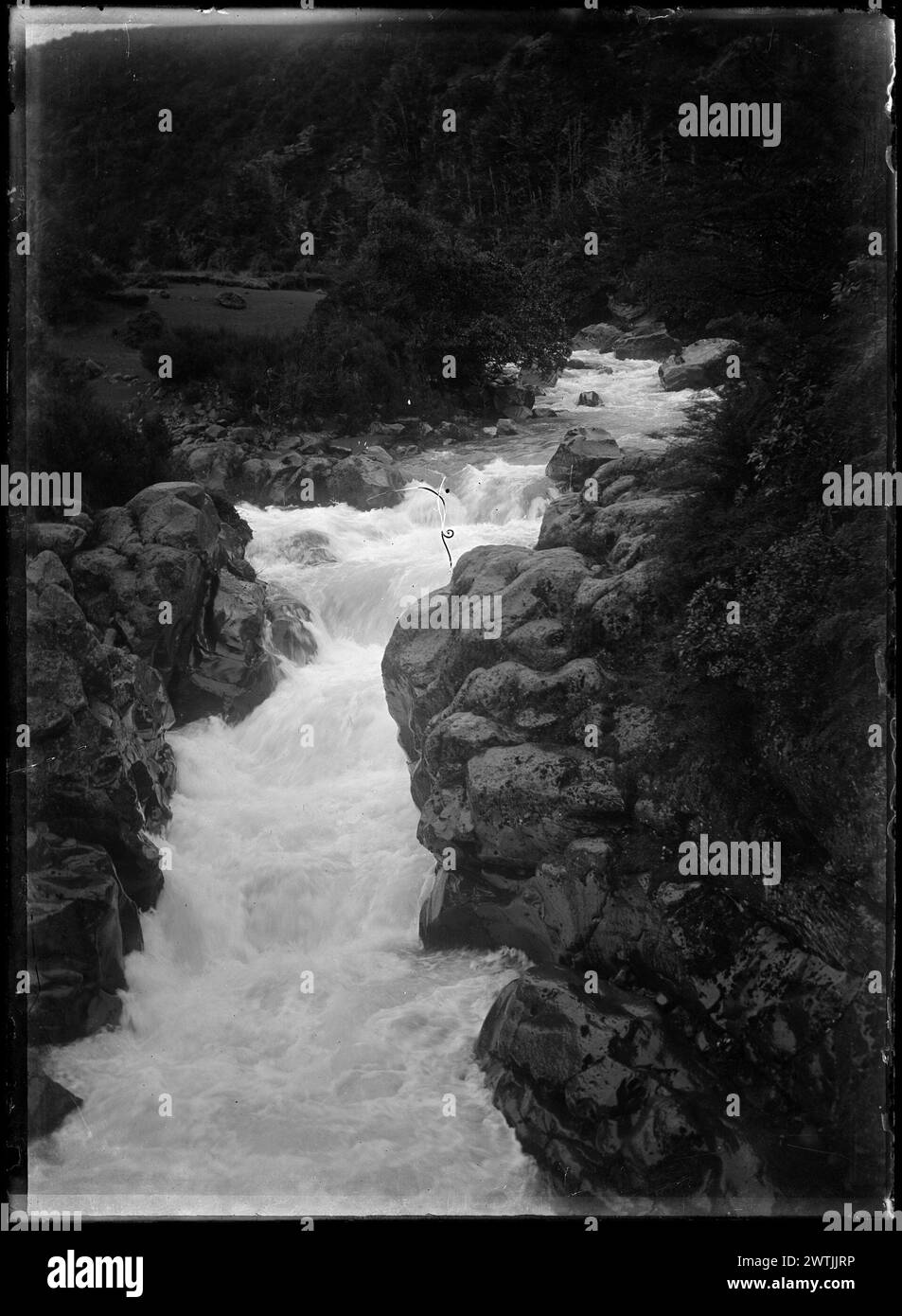 Stream in the Rangipo River gelatin silver negatives, black-and-white ...