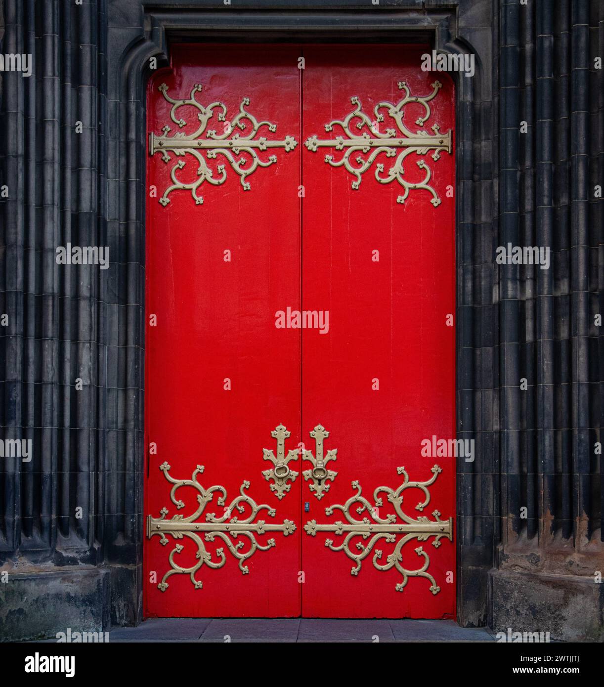 The red doors of The Hub, Edinburgh Stock Photo - Alamy
