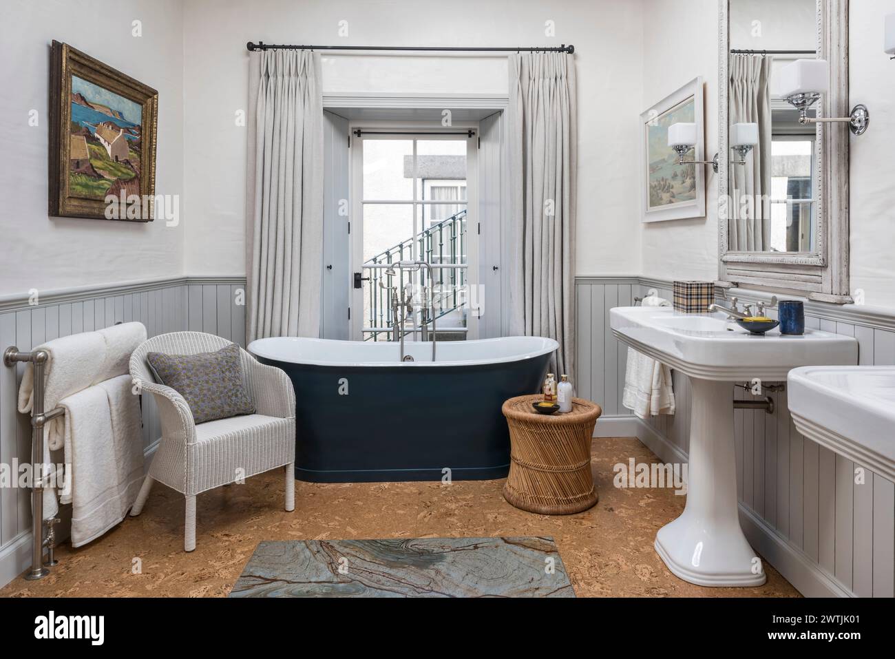 Freestanding bath in window of luxury hotel in Ardfin on the Isle of ...