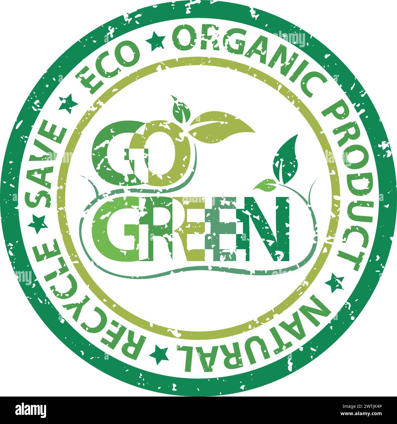 Go Green Rubber Stamp, Vector Illustration Stock Vector Image & Art - Alamy