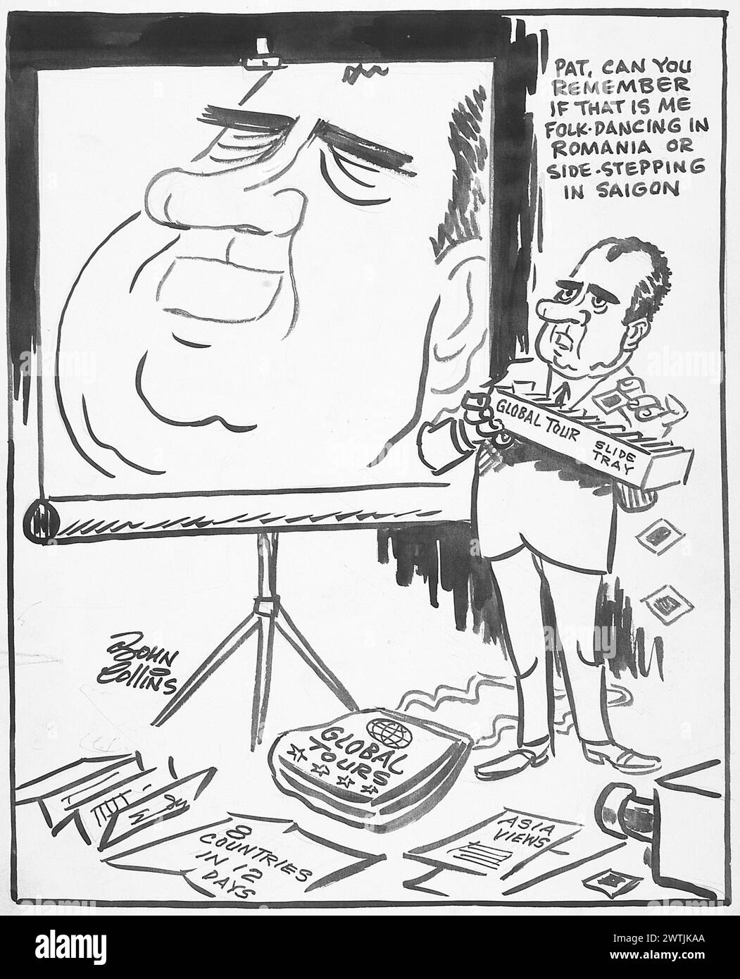 Cartoon - The Great American Pastime-Showing the Slides. John Collins ...