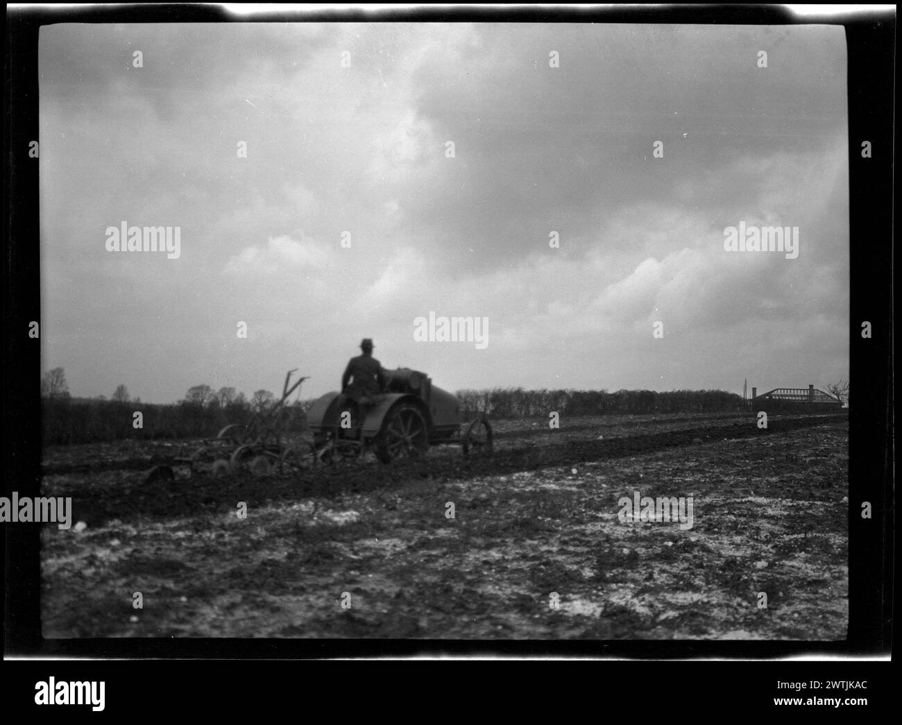 Tractor Nitrate negatives, black-and-white negatives Stock Photo - Alamy
