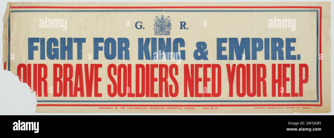 Poster, 'Fight for King & Empire' political posters, banners Stock ...