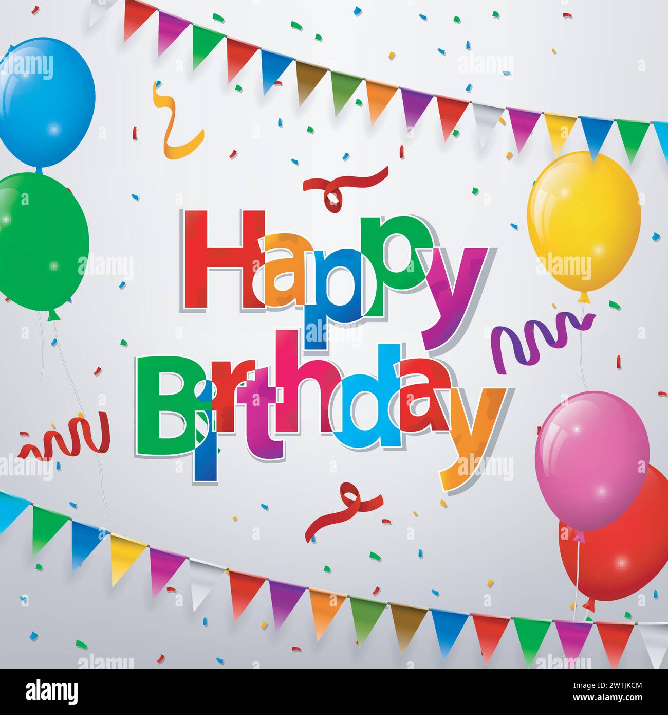 Happy birthday flags confetti card hi-res stock photography and images ...