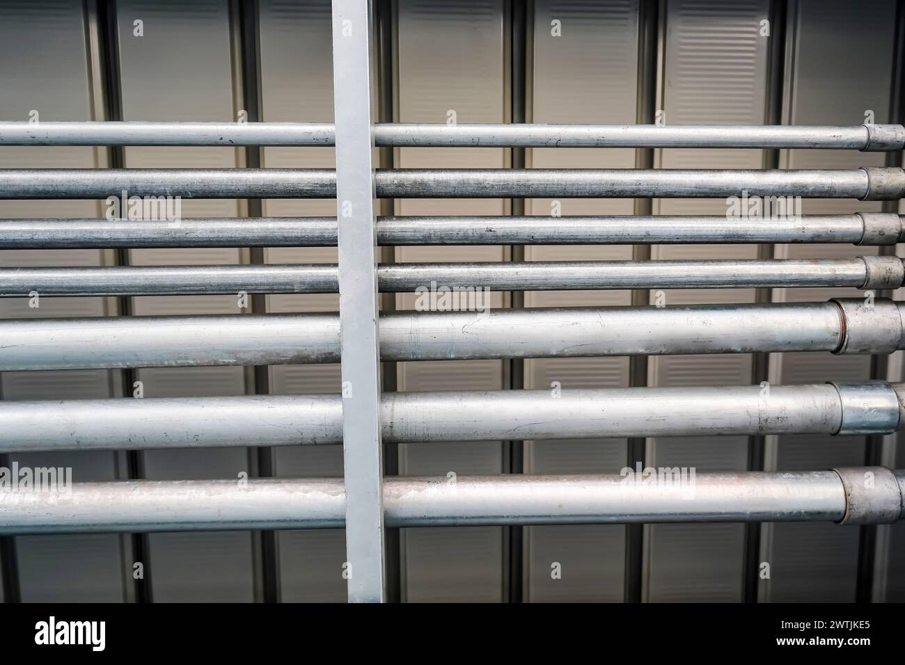 Communication pipes under the bridge support station platform, ceiling ...
