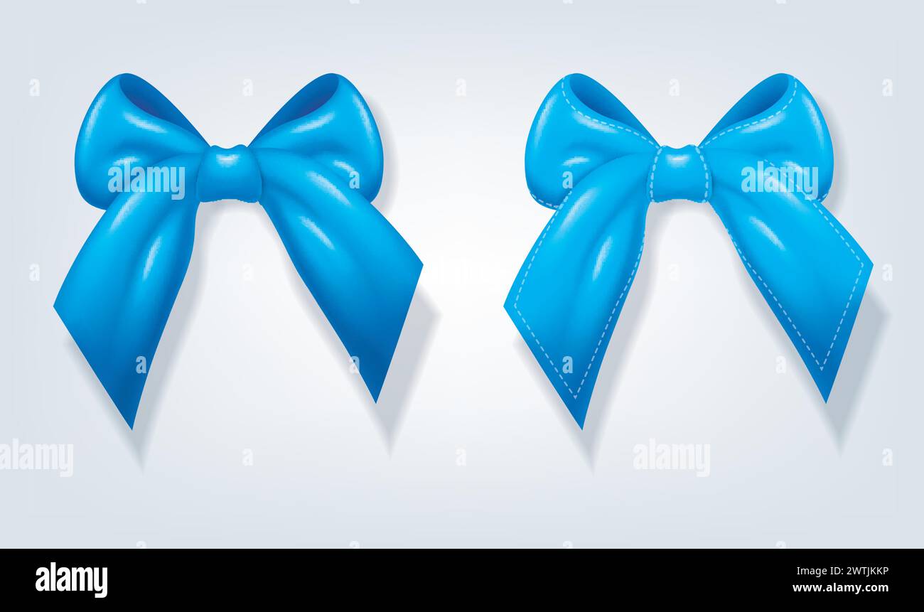 Blue Realistic Ribbon, Vector Illustration Stock Vector Image & Art - Alamy