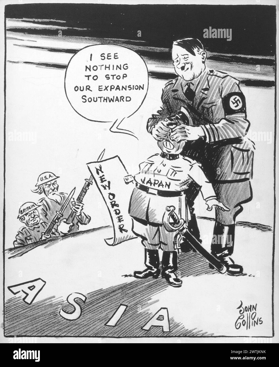 Cartoon - Blind Man's Bluff. John Collins (1917-2007 Stock Photo - Alamy