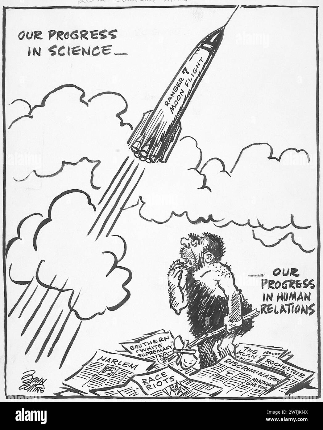 Cartoon - 20th Century Man. John Collins (1917-2007 Stock Photo - Alamy