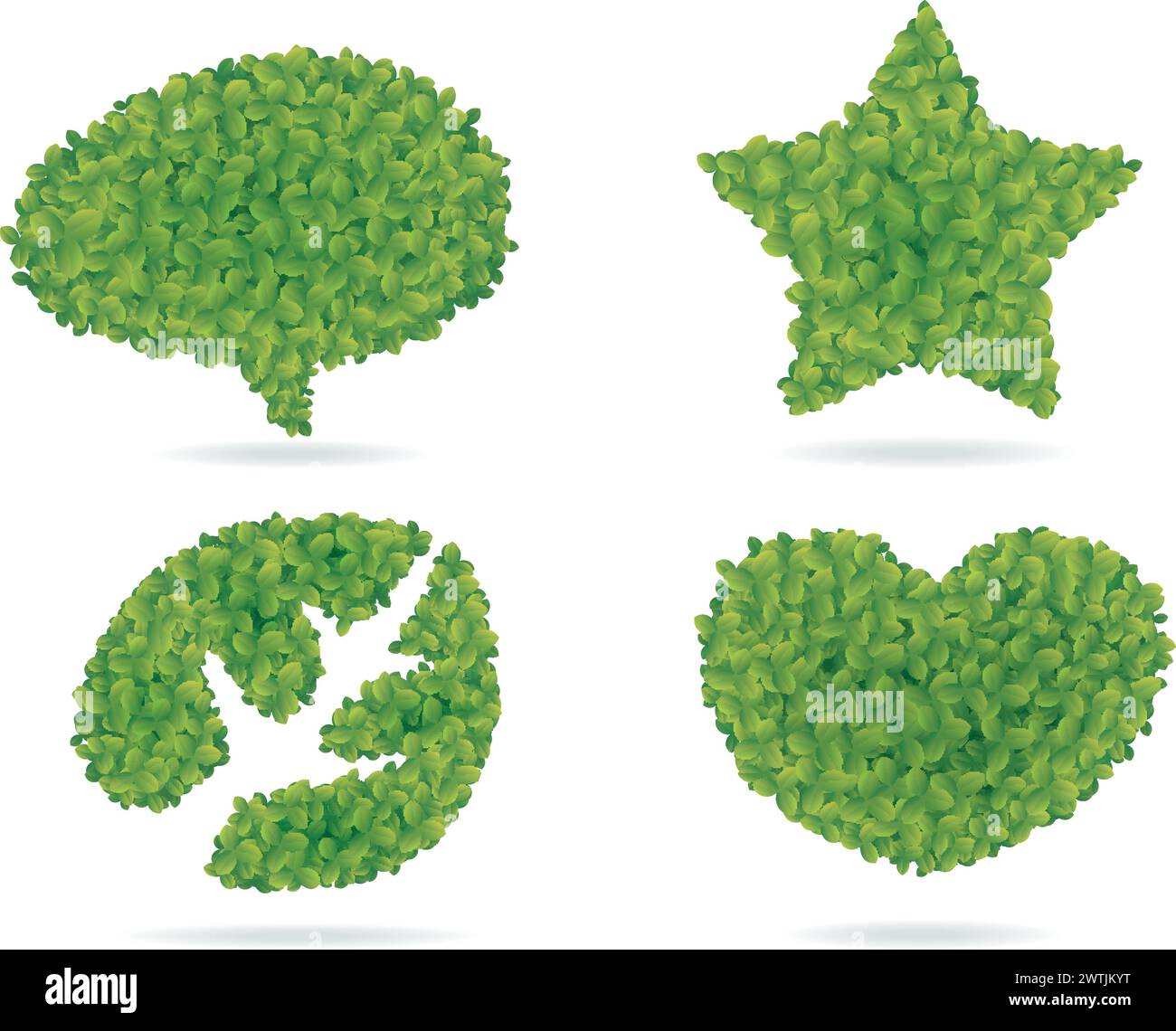Green Leaves Shapes, Vector Illustration Stock Vector Image & Art - Alamy