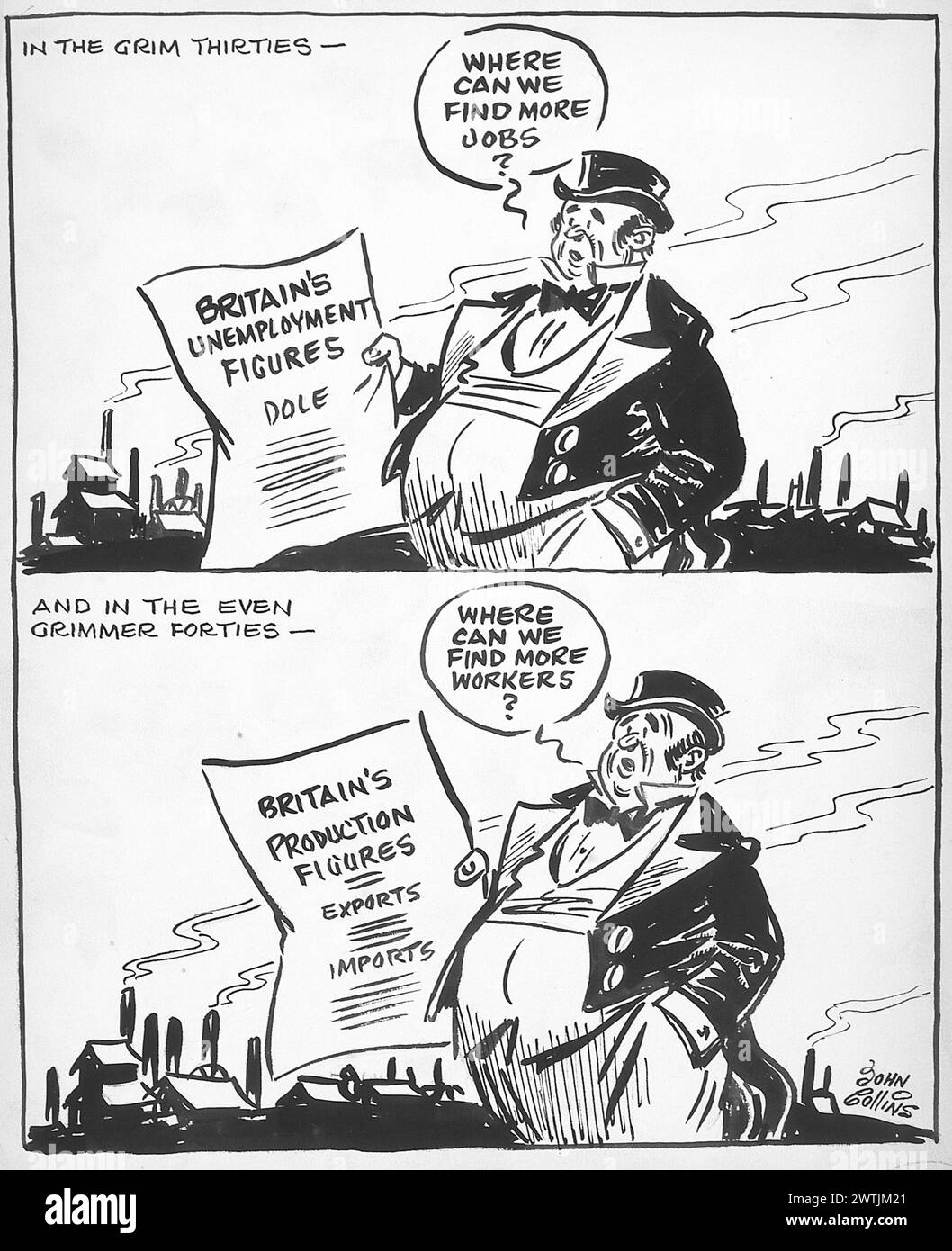 Cartoon - Reverse English. John Collins (1917-2007 Stock Photo - Alamy