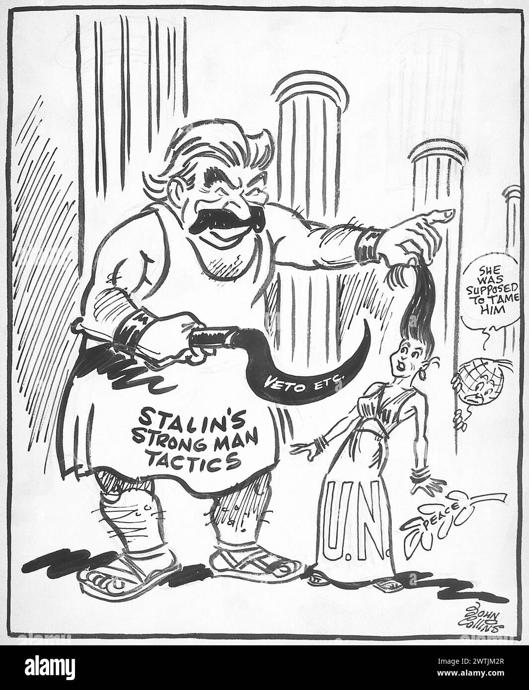 Cartoon - Samson and Delilah Reversed. John Collins (1917-2007 Stock ...