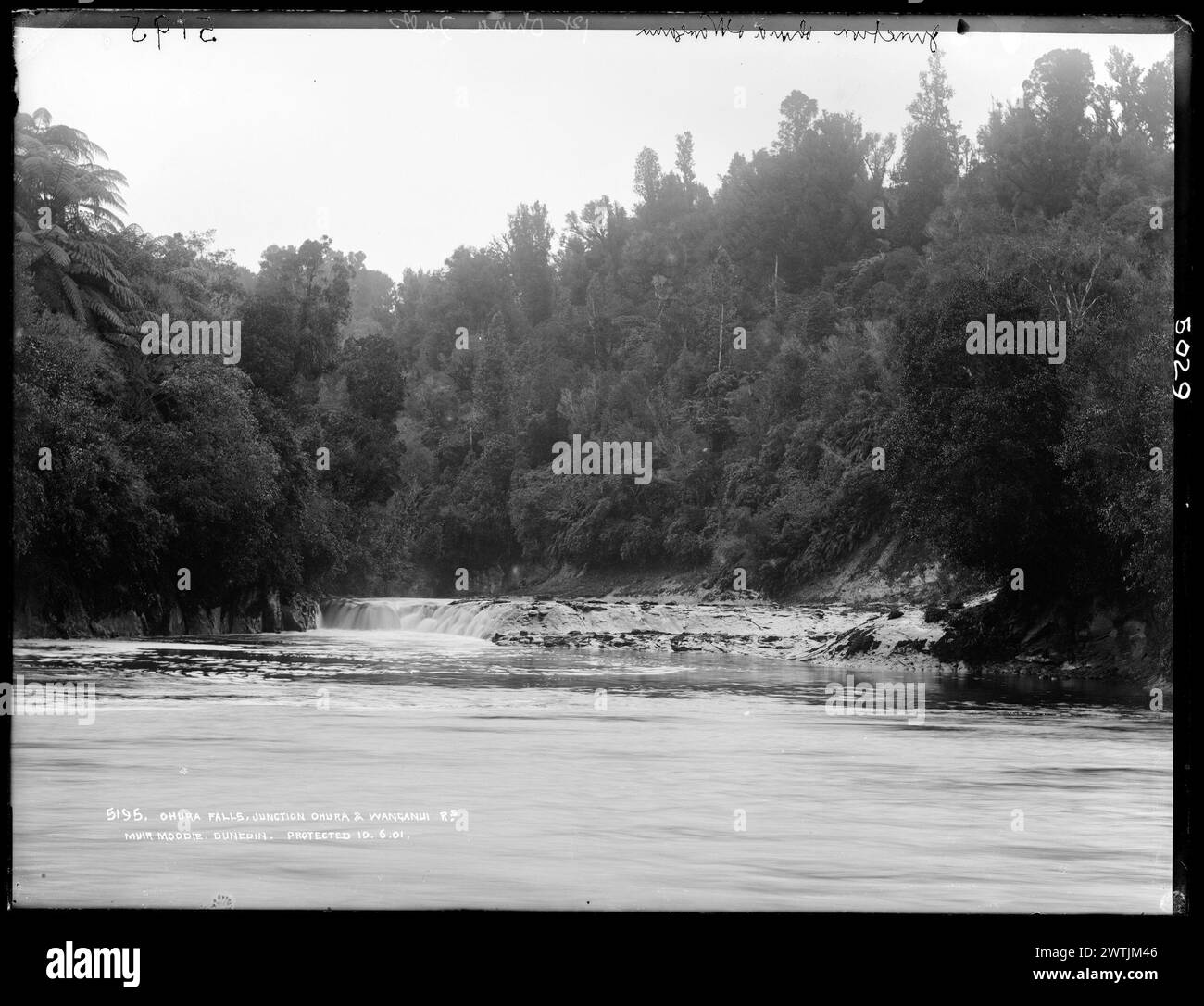 Ohura Falls, junction Ohura and Wanganui Rivers gelatin dry plate ...