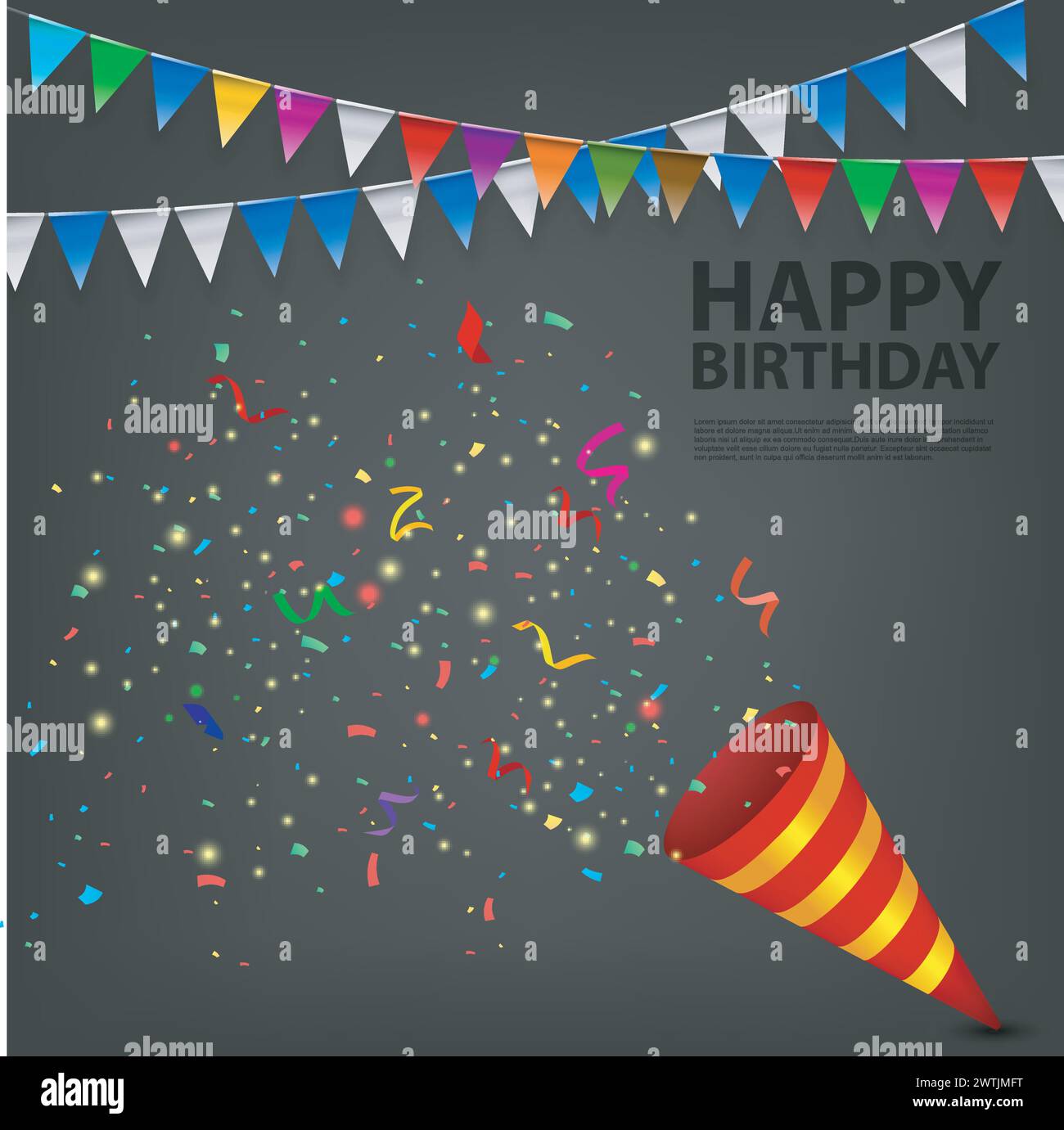 Exploding Confetti Popper Birthday Party, Vector Illustration Stock ...