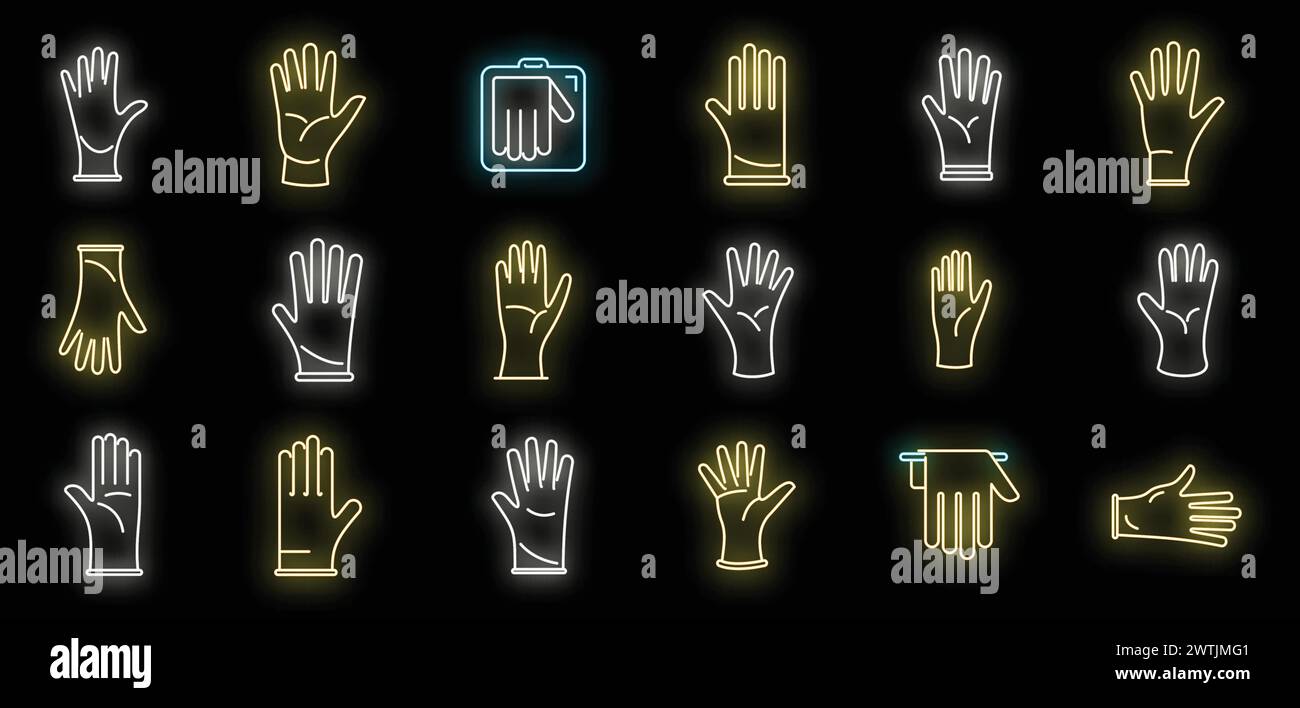 Medical gloves icons set outline vector. Care clinic. Doctor medicine ...