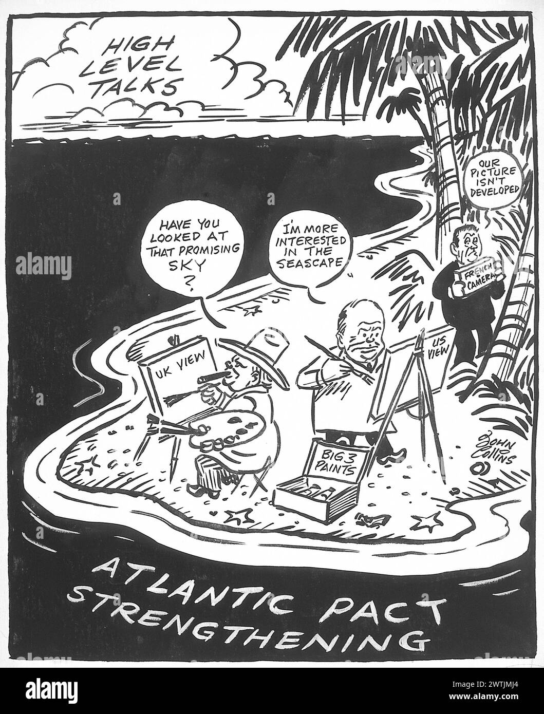 Cartoon painting Black and White Stock Photos & Images - Alamy