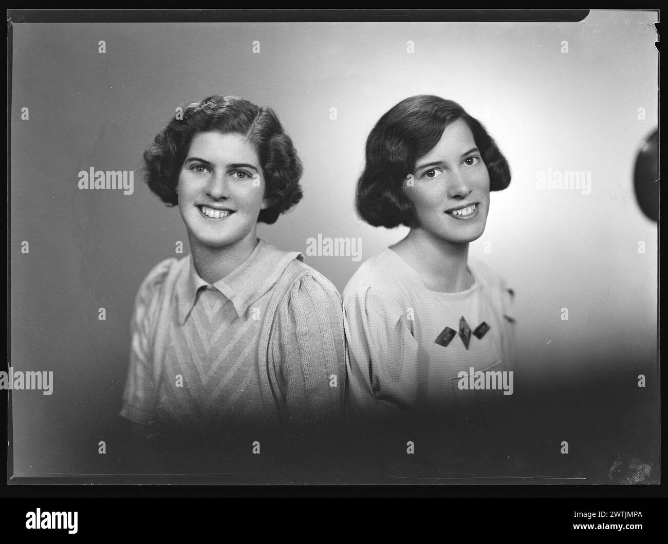 Misses Gibbons black-and-white negatives, studio portraits, gelatin ...