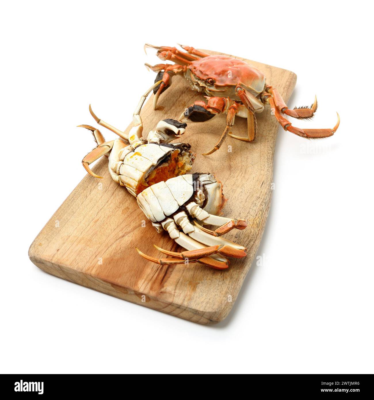 Cooked river crab isolated in white background Stock Photo - Alamy