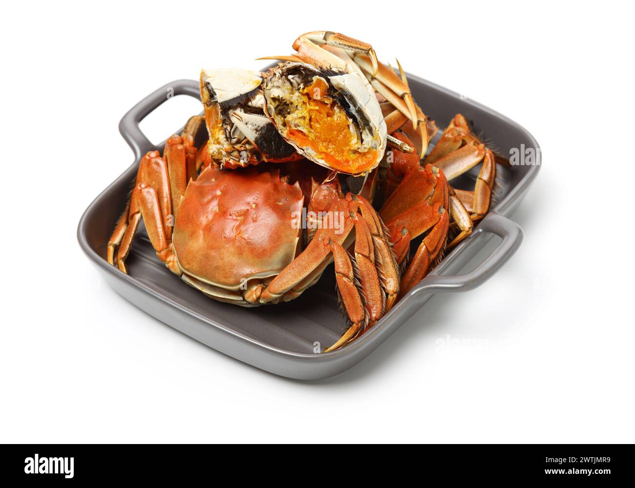 Cooked river crab isolated in white background Stock Photo - Alamy