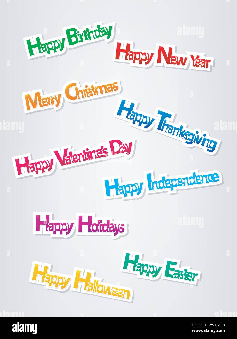 Event Stickers A Year Collection, Vector Illustration Stock Vector ...