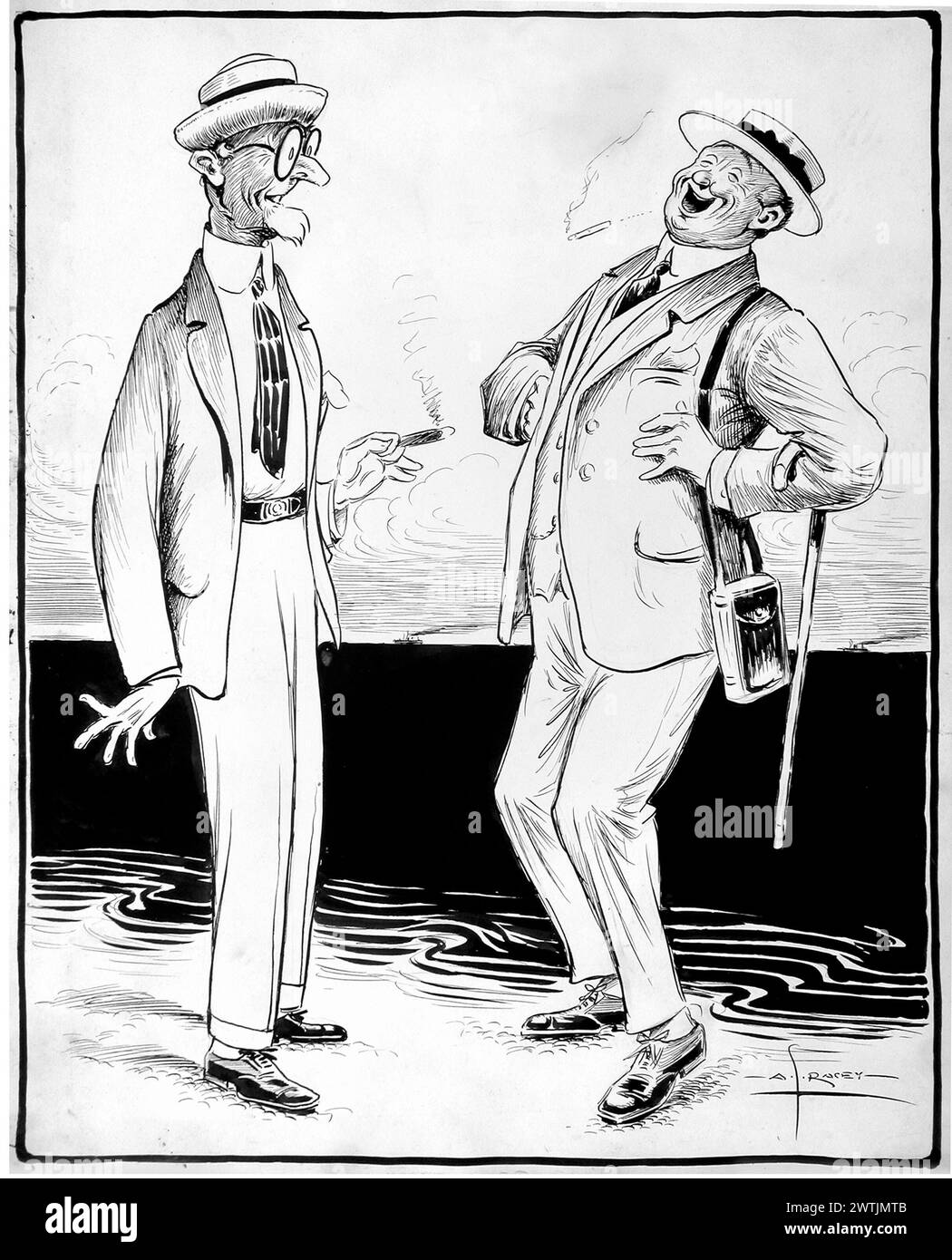 Cartoon - Two Gentlemen Arthur George Racey (1870-1941 Stock Photo - Alamy