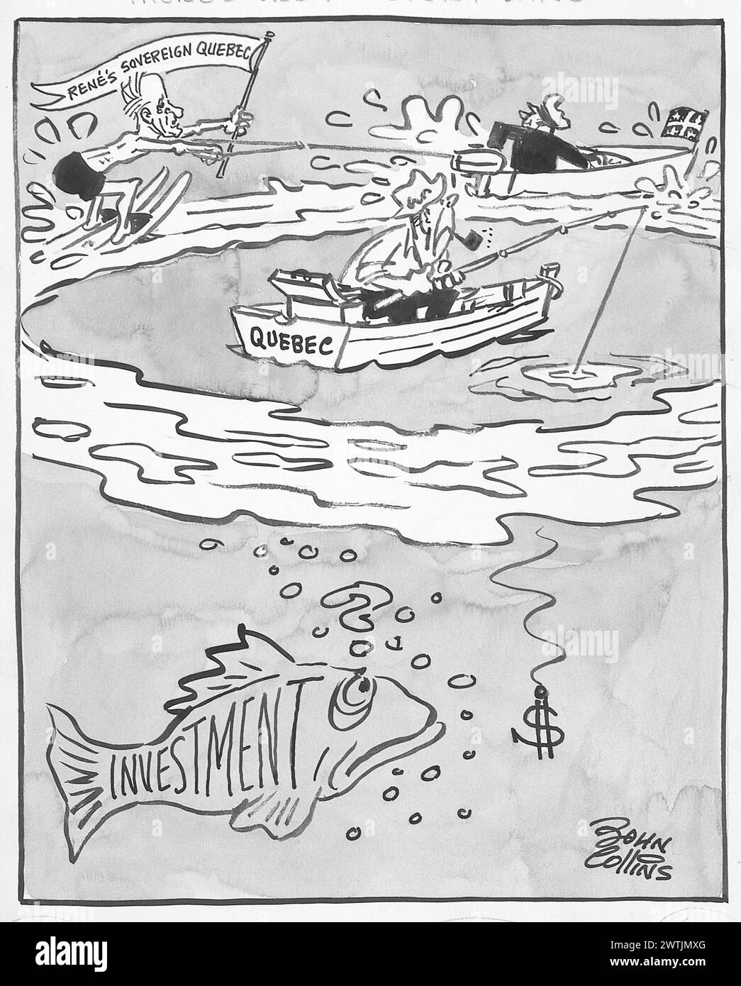 Cartoon - There's One at Every Lake. John Collins (1917-2007 Stock ...