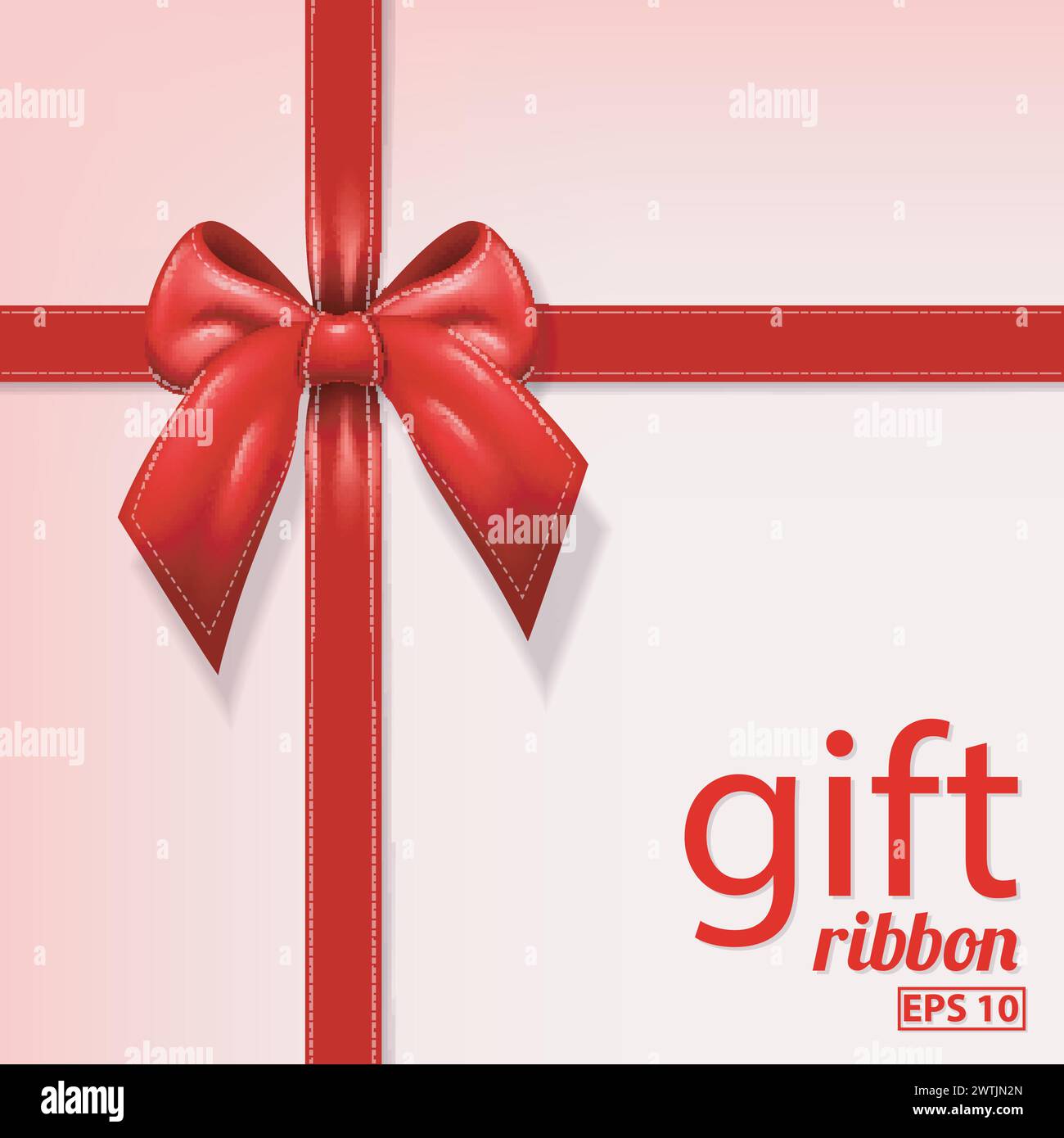 Gift Red Ribbon, Vector Illustration Stock Vector Image & Art - Alamy