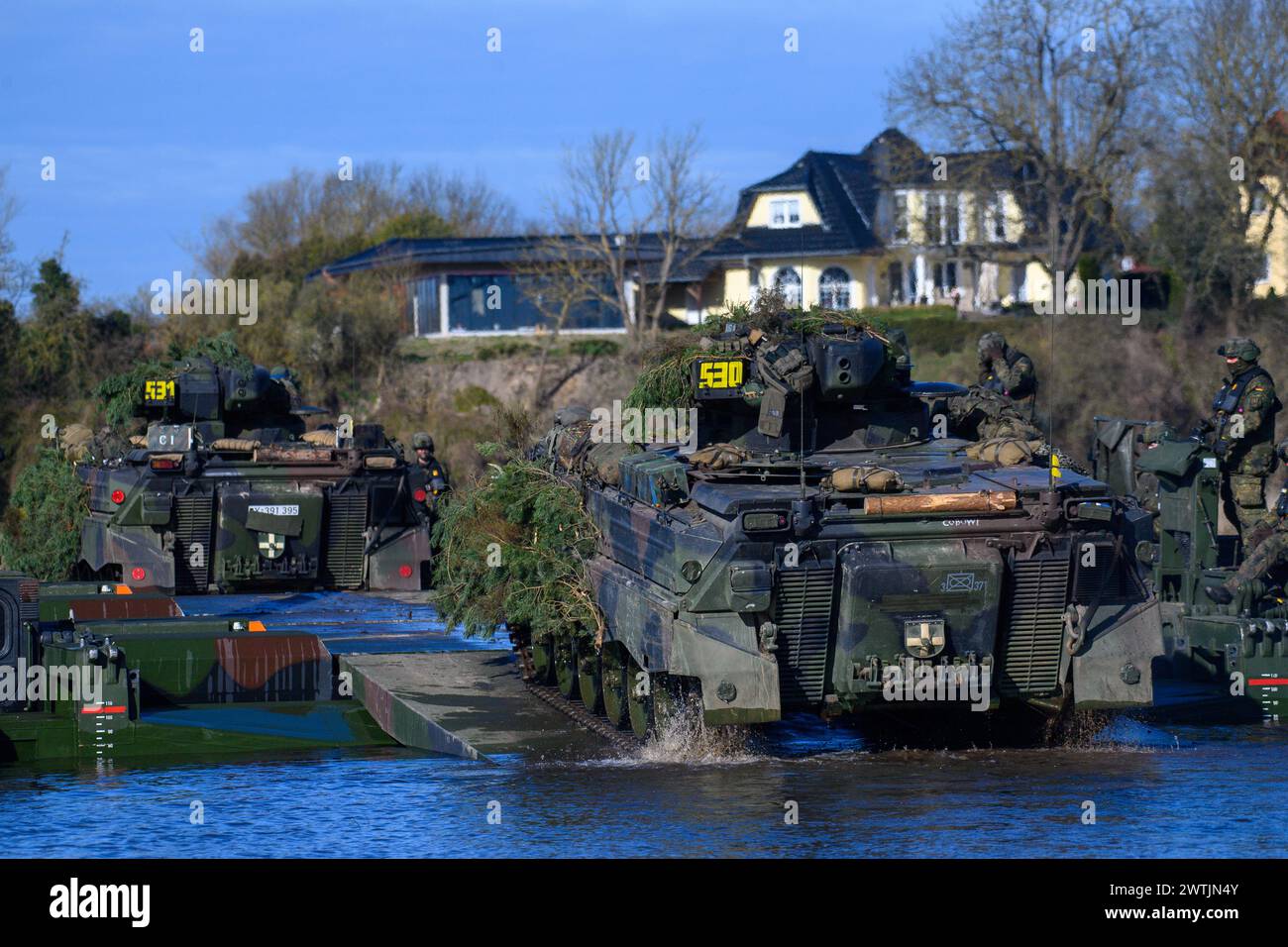 18 March 2024, Saxony-Anhalt, Hohengöhren: A "Marder" armored personnel ...