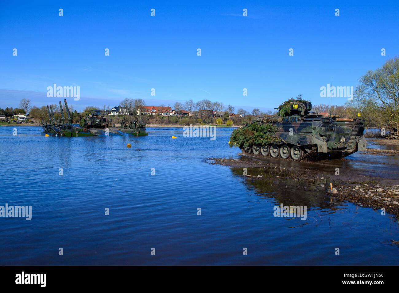 18 March 2024, Saxony-Anhalt, Hohengöhren: A "Marder" armored personnel ...