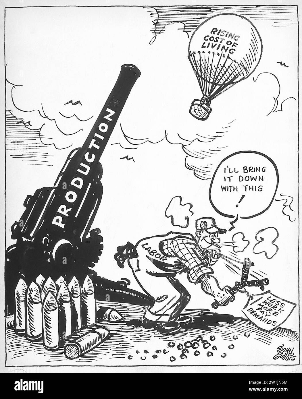 Cartoon - Reaching for the Wrong Weapon. John Collins (1917-2007 Stock ...