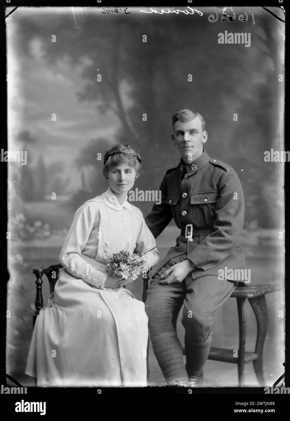 James Arthur Hoverd and his bride Florence Lilian Davies studio ...