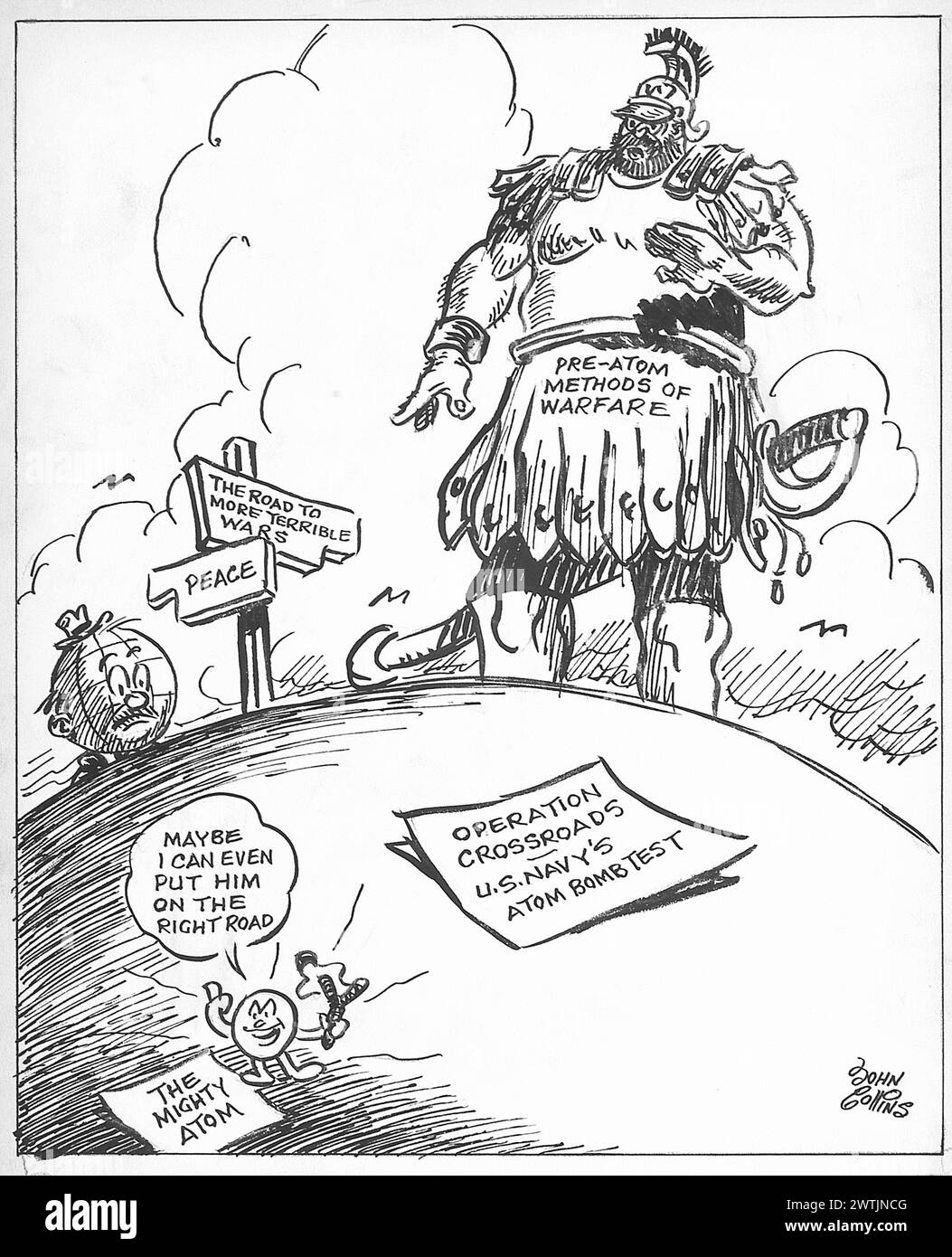 Cartoon - Another David and Goliath ?. John Collins (1917-2007 Stock ...