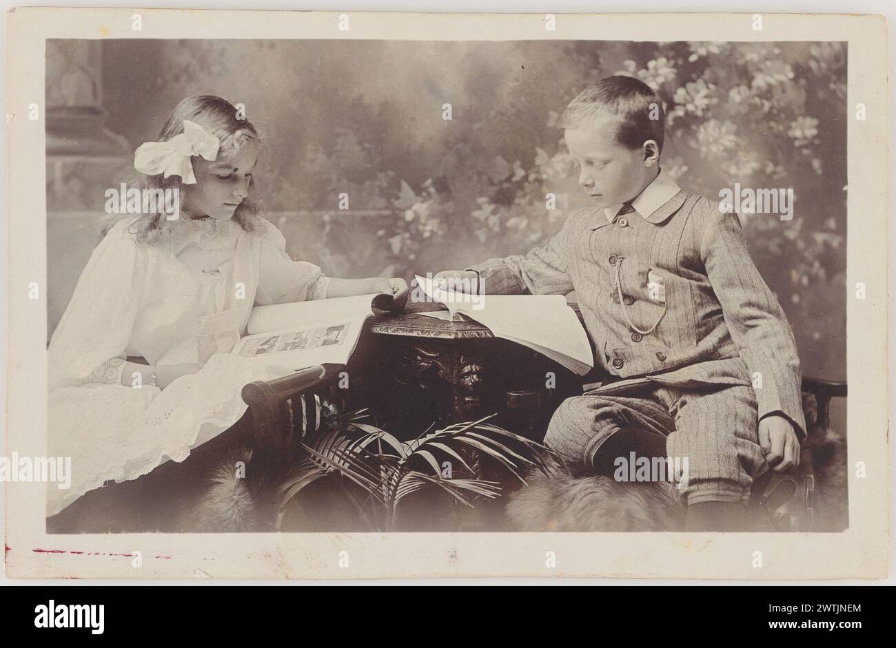 Gwendoline Morrison and Leonard Morrison photographic postcards, studio ...