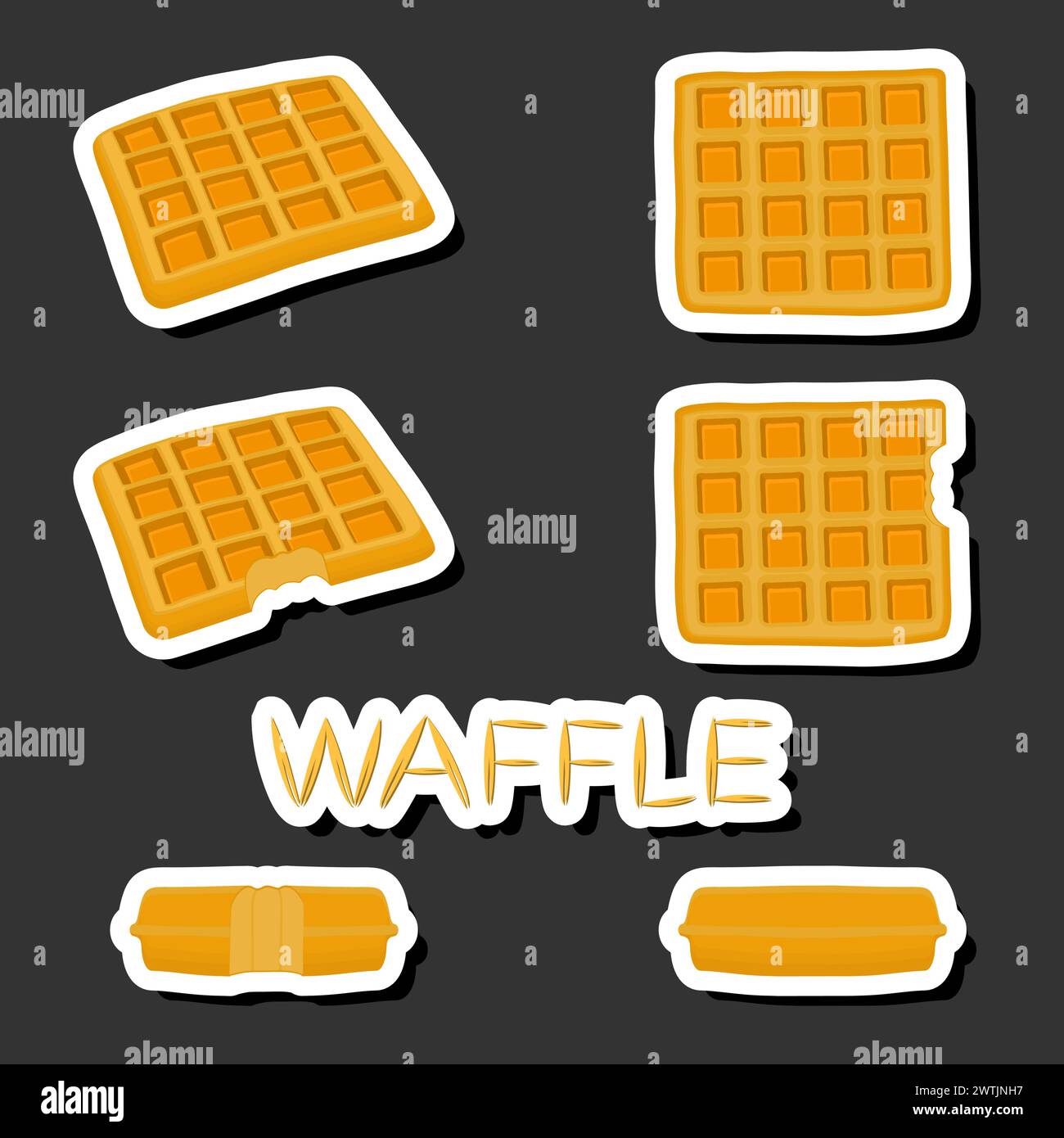 Illustration on theme big kit different types biscuit waffle with cell ...