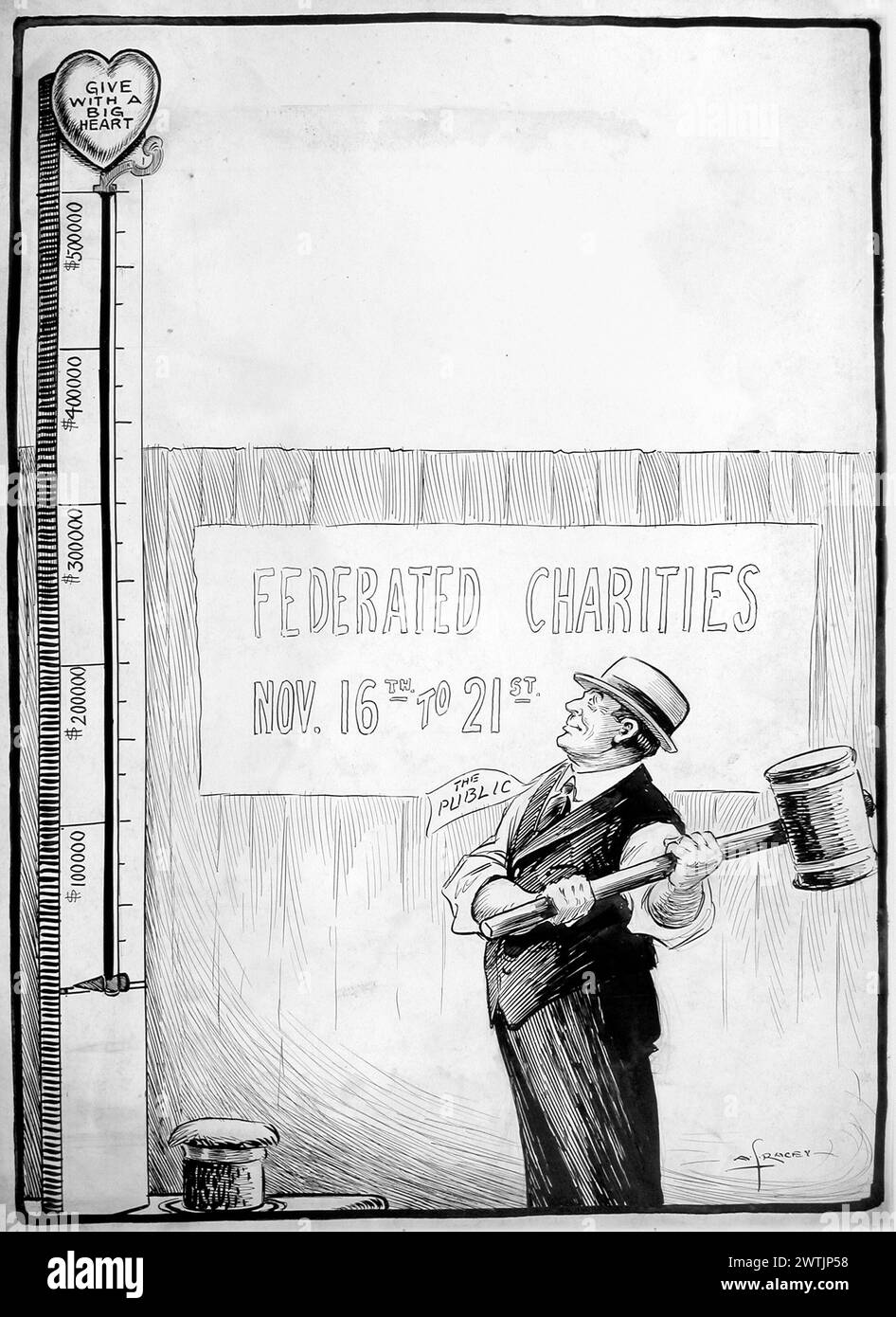 Cartoon - He Can Do It Arthur George Racey (1870-1941 Stock Photo - Alamy