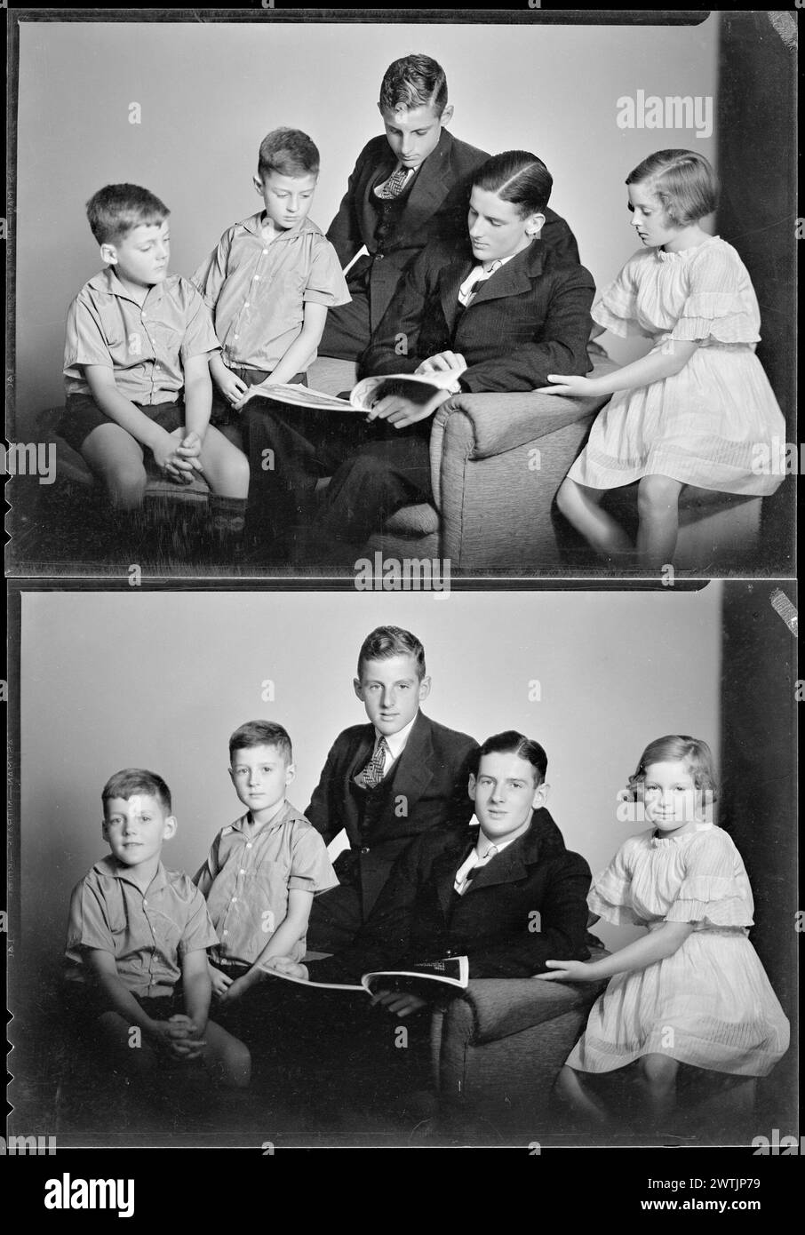 Children; inscribed 'Mrs A. H. Falloon' Nitrate negatives, gelatin ...
