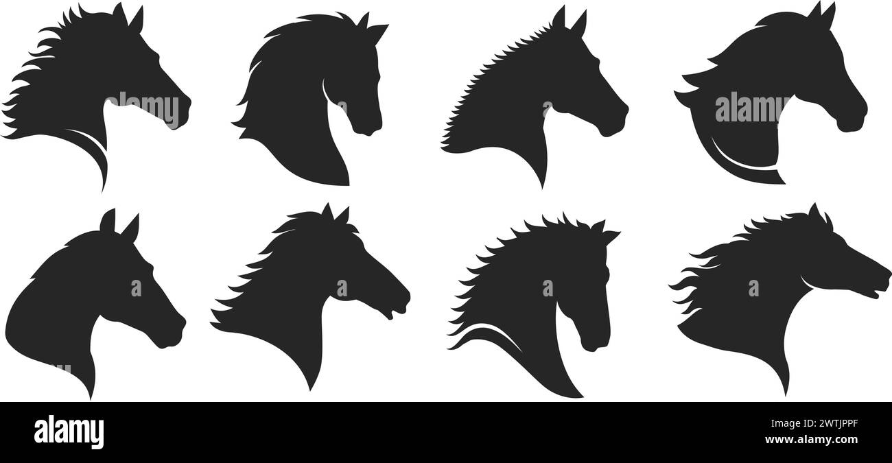 Horse head silhouettes Stock Vector Image & Art - Alamy