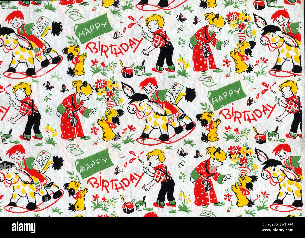 Vintage Birthday Wrapping Paper