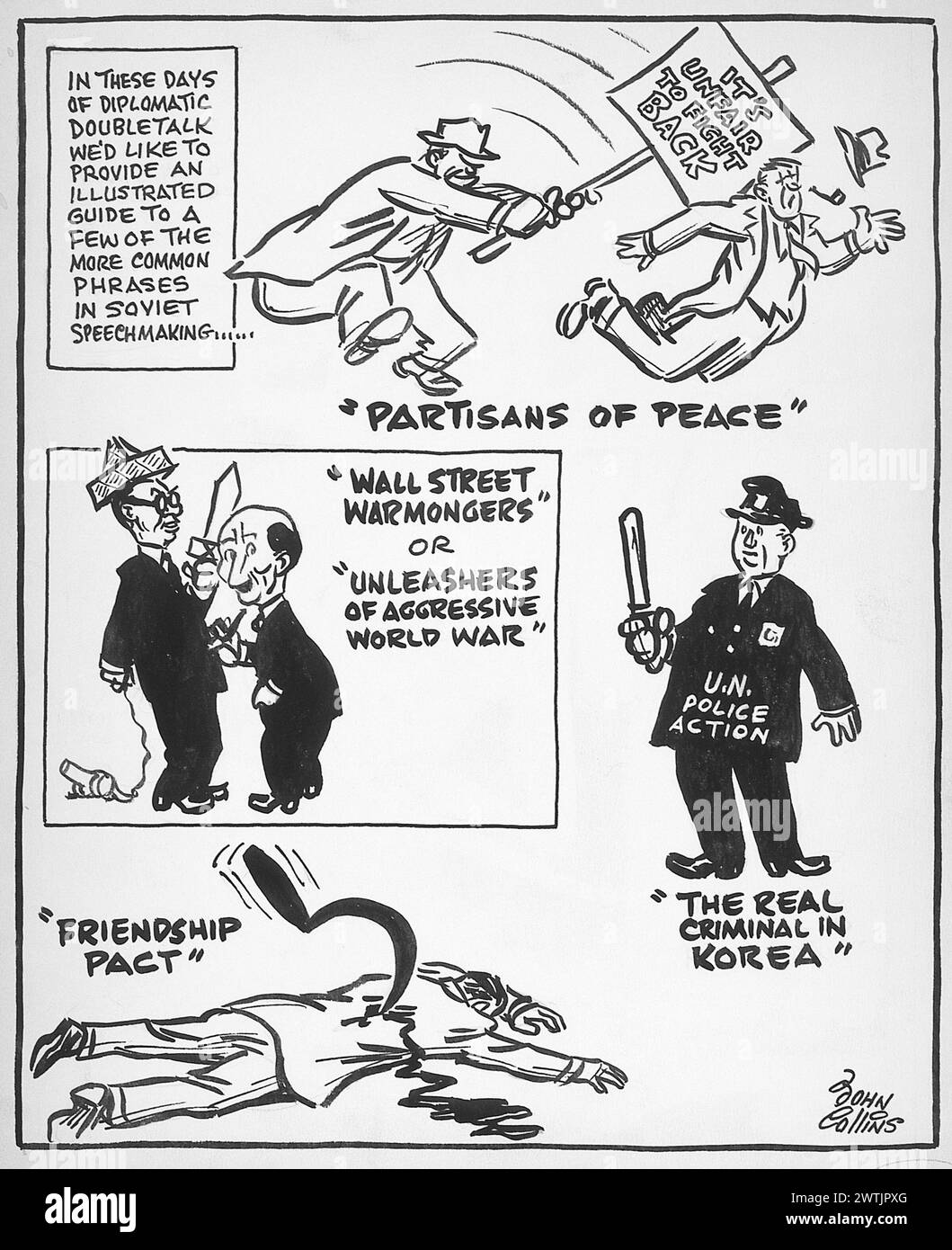 Cartoon - Stalin's Fictionary. John Collins (1917-2007 Stock Photo - Alamy